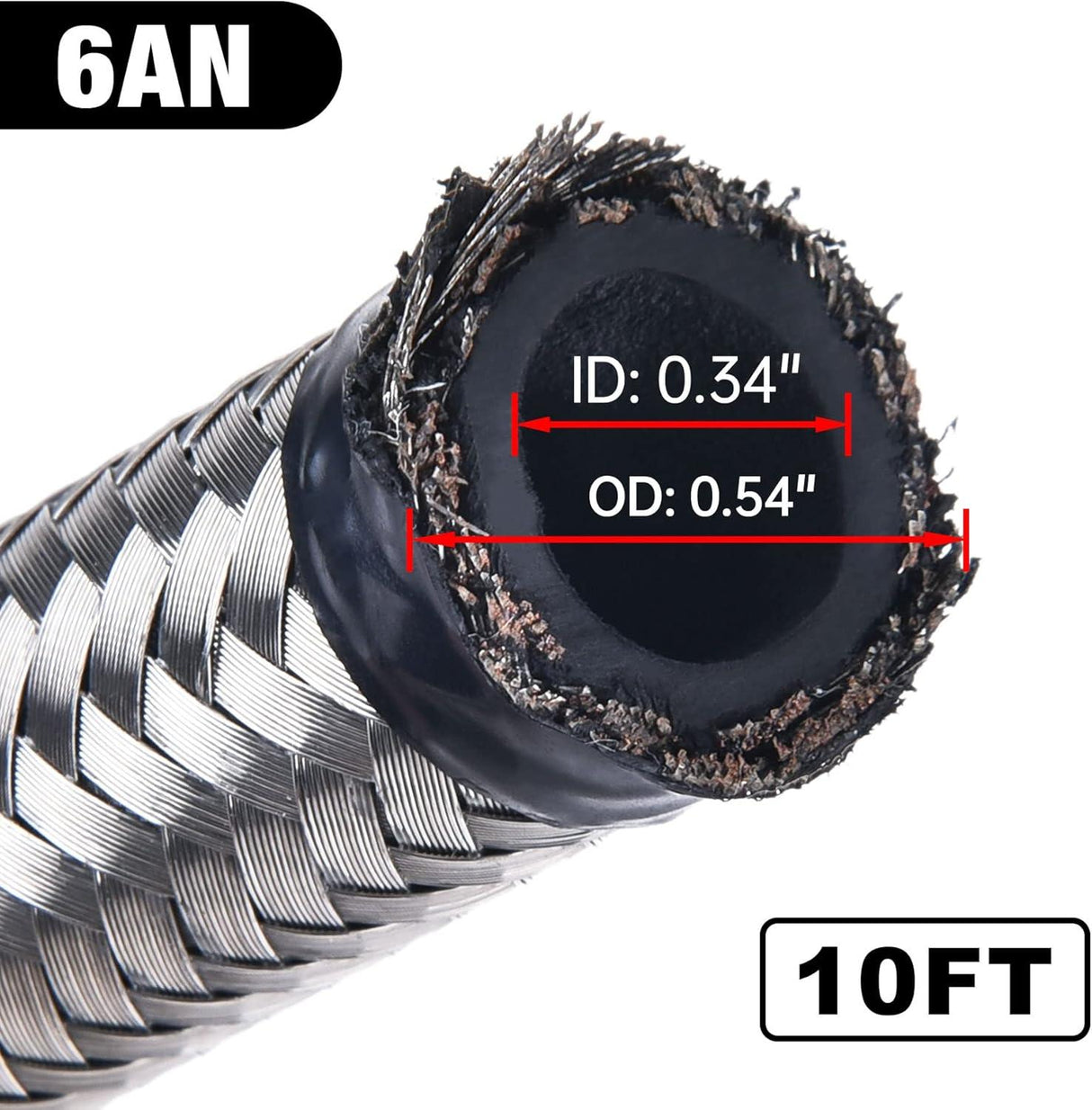 EVIL ENERGY 6/8/10AN CPE Fuel Line Kit Braided Nylon Fuel Hose 10FT Si ...