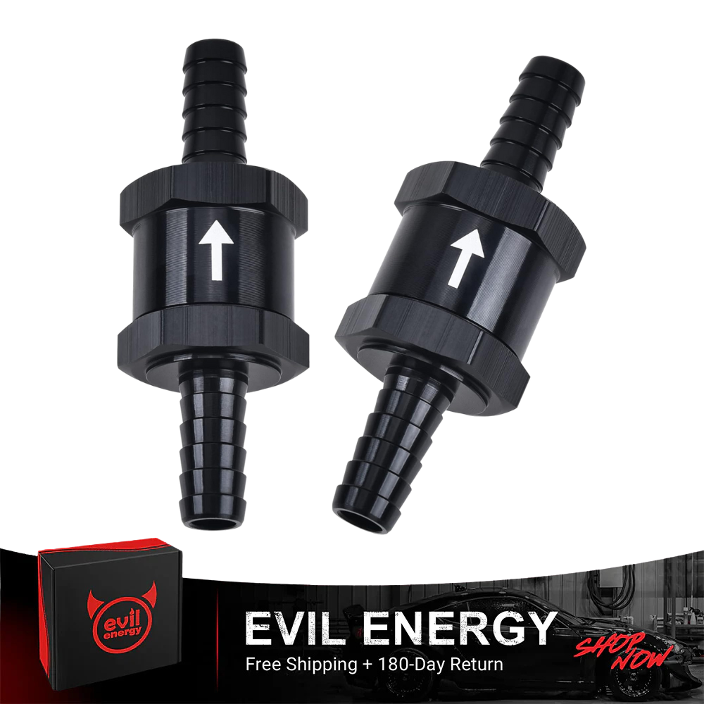 EVIL ENERGY One-Way Fuel Check Valve Inline – Aluminum – EVILENERGY