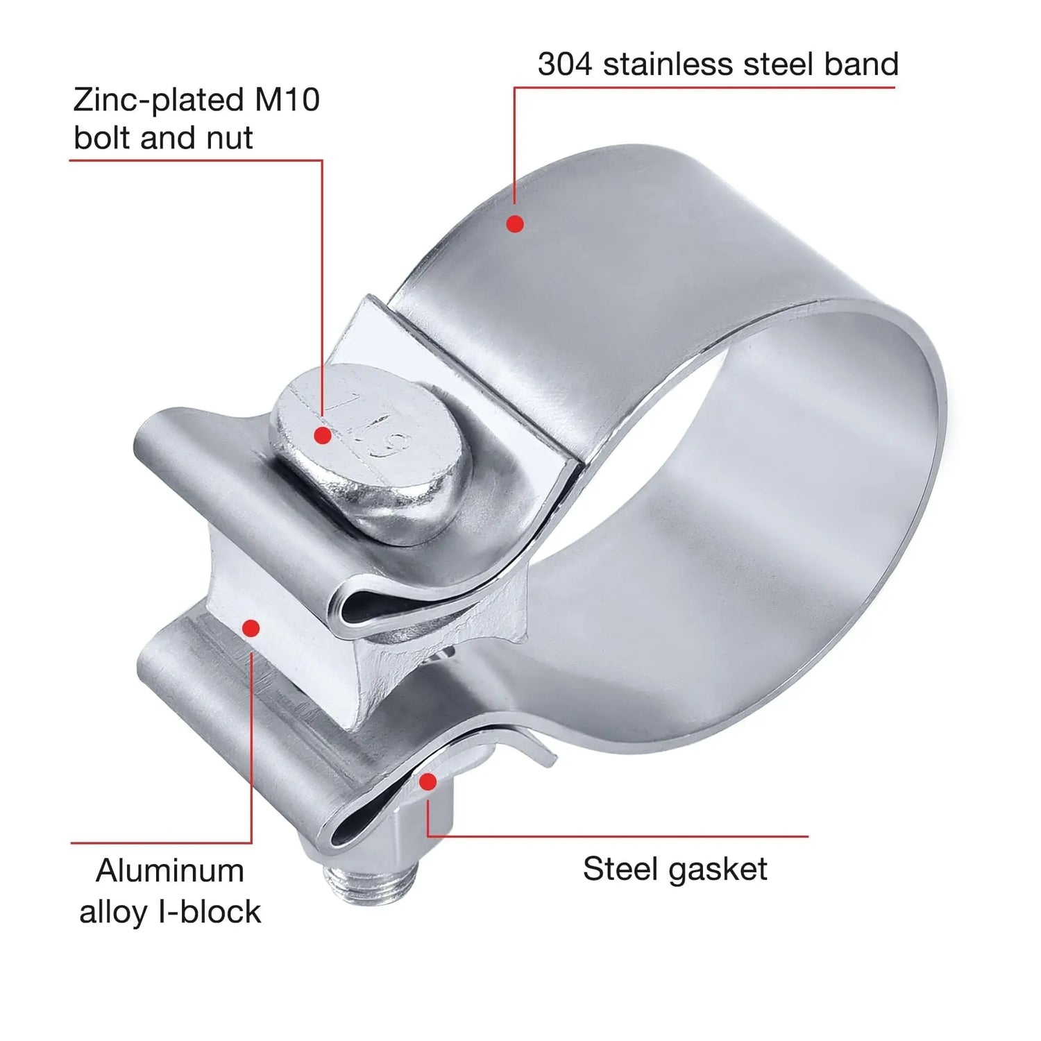 EVIL ENERGY Narrow Band Exhaust Clamp Muffler Clamp Stainless Steel ...