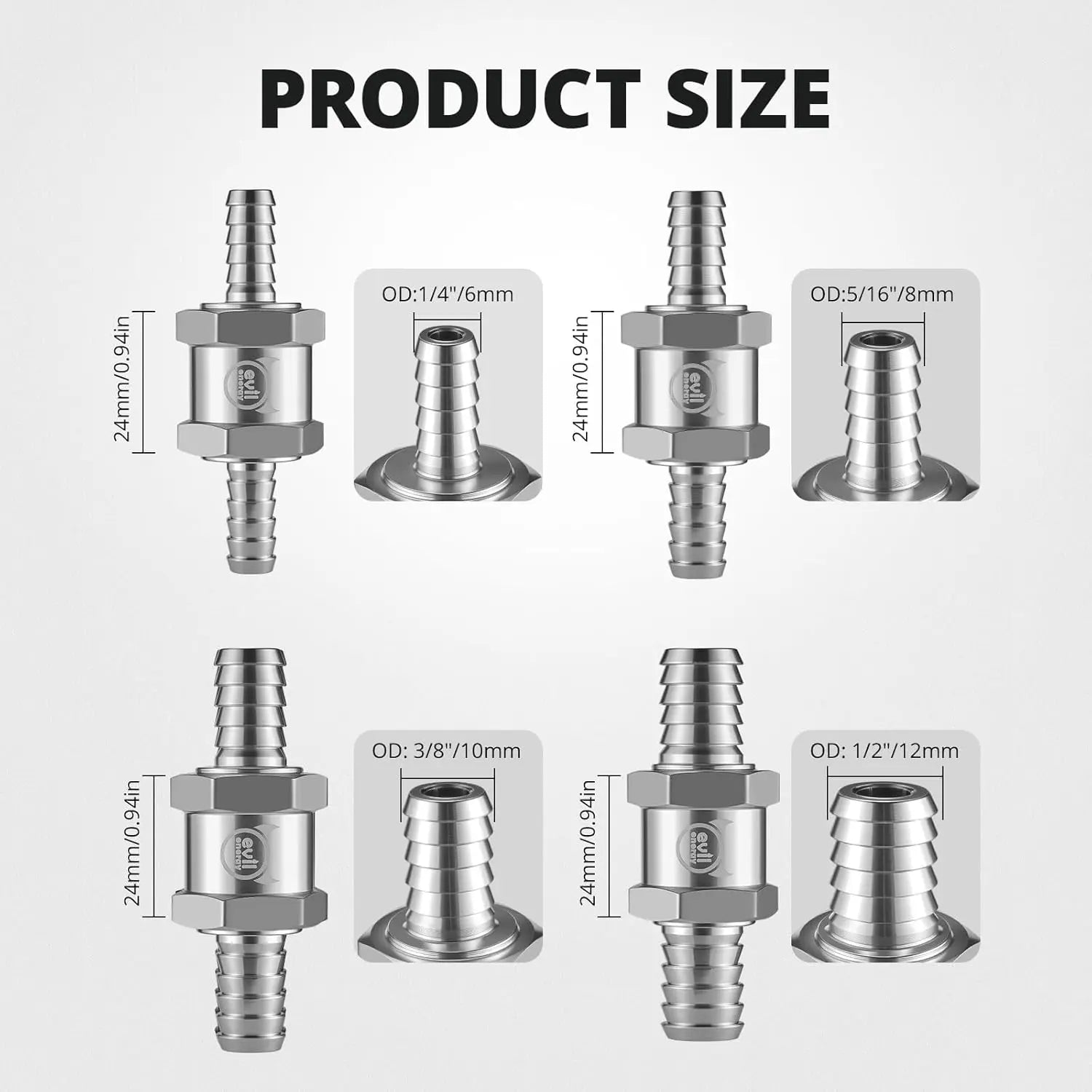 EVIL ENERGY One Way Fuel Check Valve Set 1/4–1/2 inch – EVILENERGY