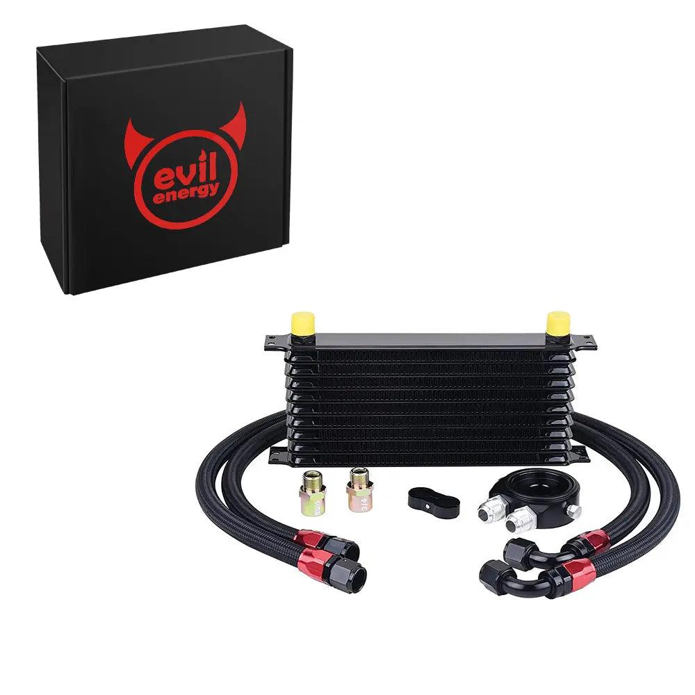 EVIL ENERGY Oil Cooler Kit Transmission Engine Cooler Universal ...