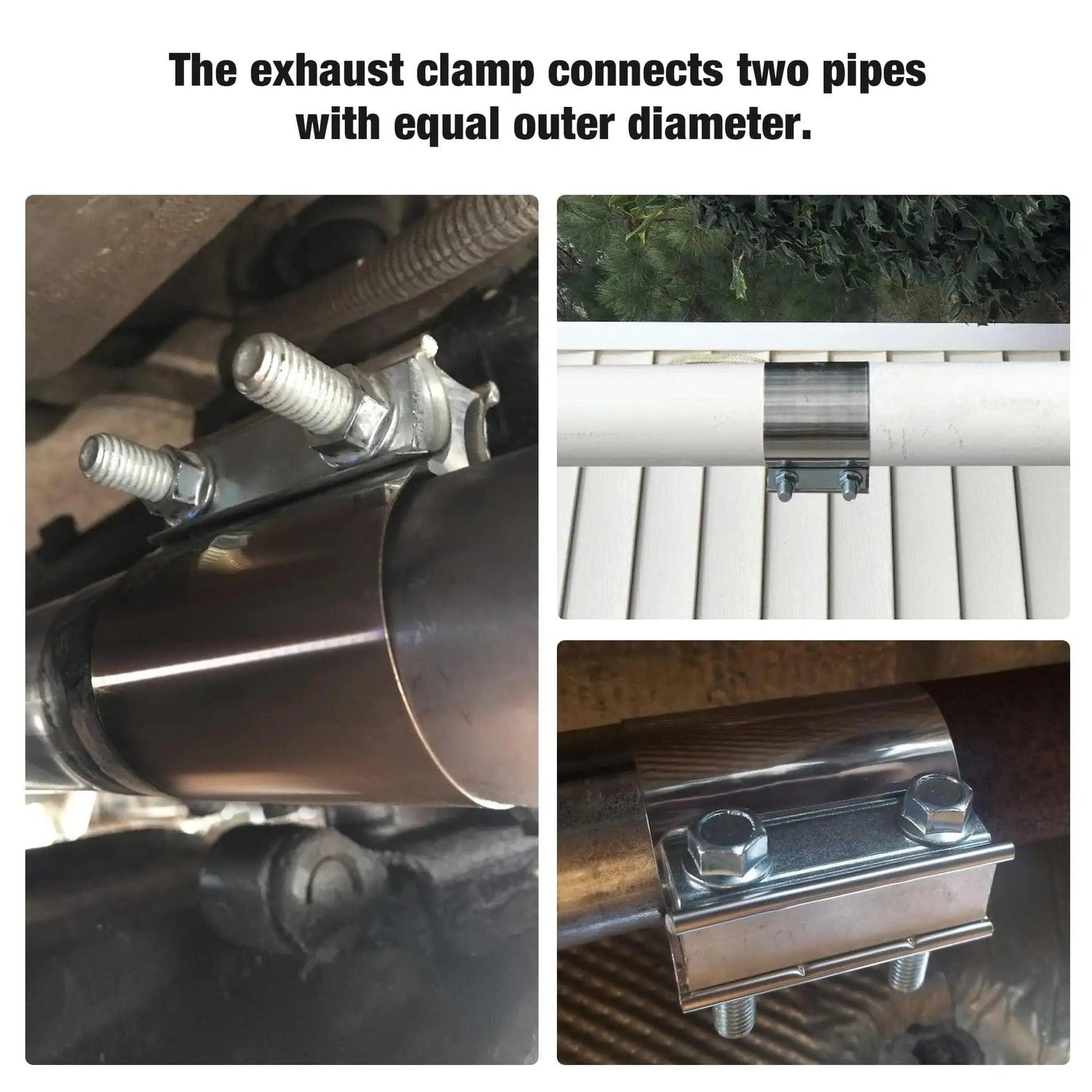 EVIL ENERGY Butt Joint Exhaust Clamp Sleeve Coupler Stainless Steel ...