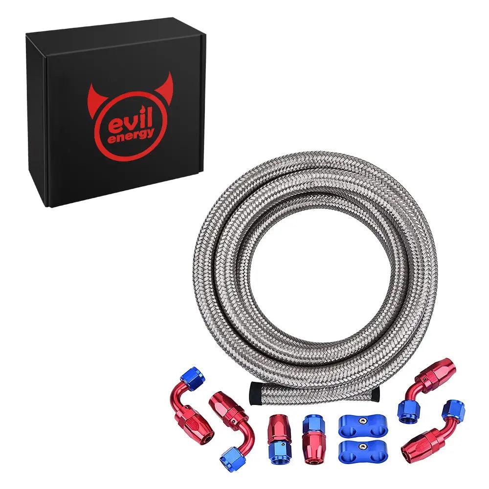 EVIL ENERGY 6/8/10AN CPE Fuel Line Kit Braided Nylon Fuel Hose 10FT Si ...
