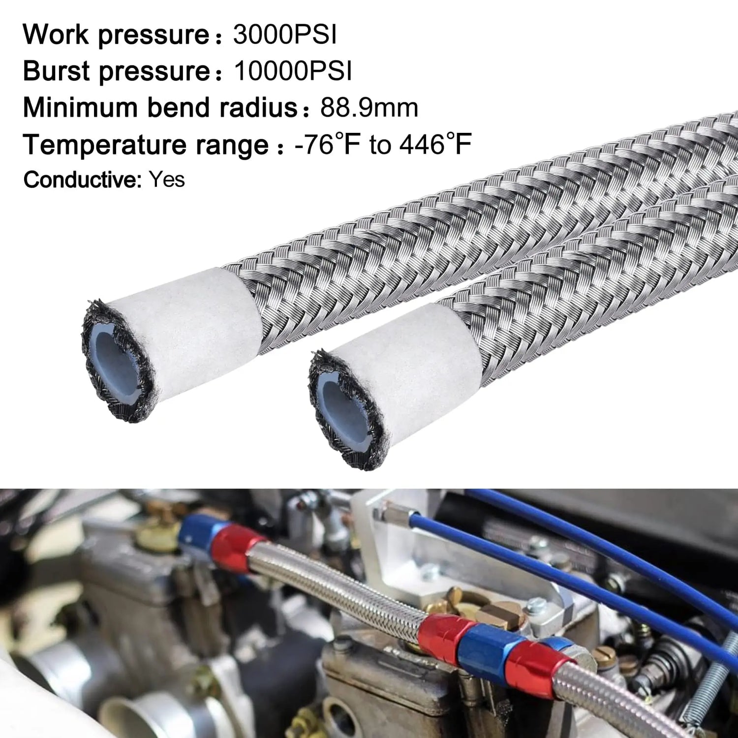 EVIL ENERGY 6AN 3/8" PTFE LS Swap EFI Fuel Line Fitting Kit E85 ...