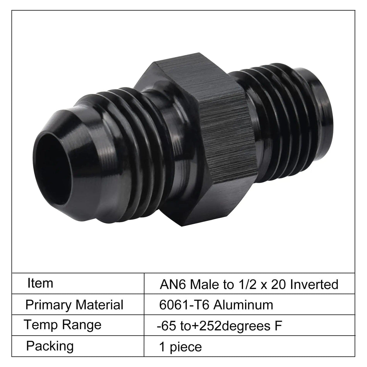 EVIL ENERGY 6/8AN Male to Inverted Flare Thread Fitting Adapter Straig ...