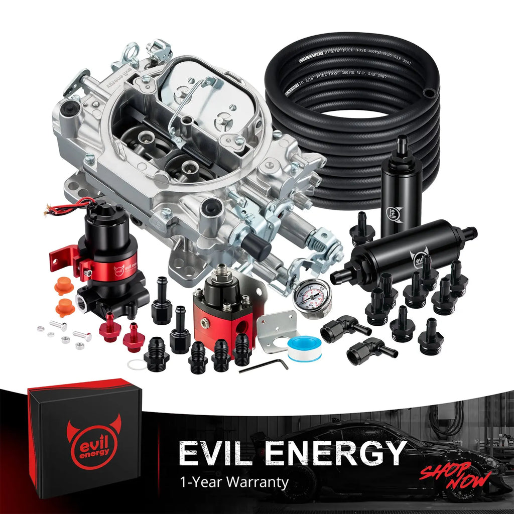 EVIL ENERGY 750 CFM Carburetor | Aluminum 4-Barrel Manual Choke Kit ...