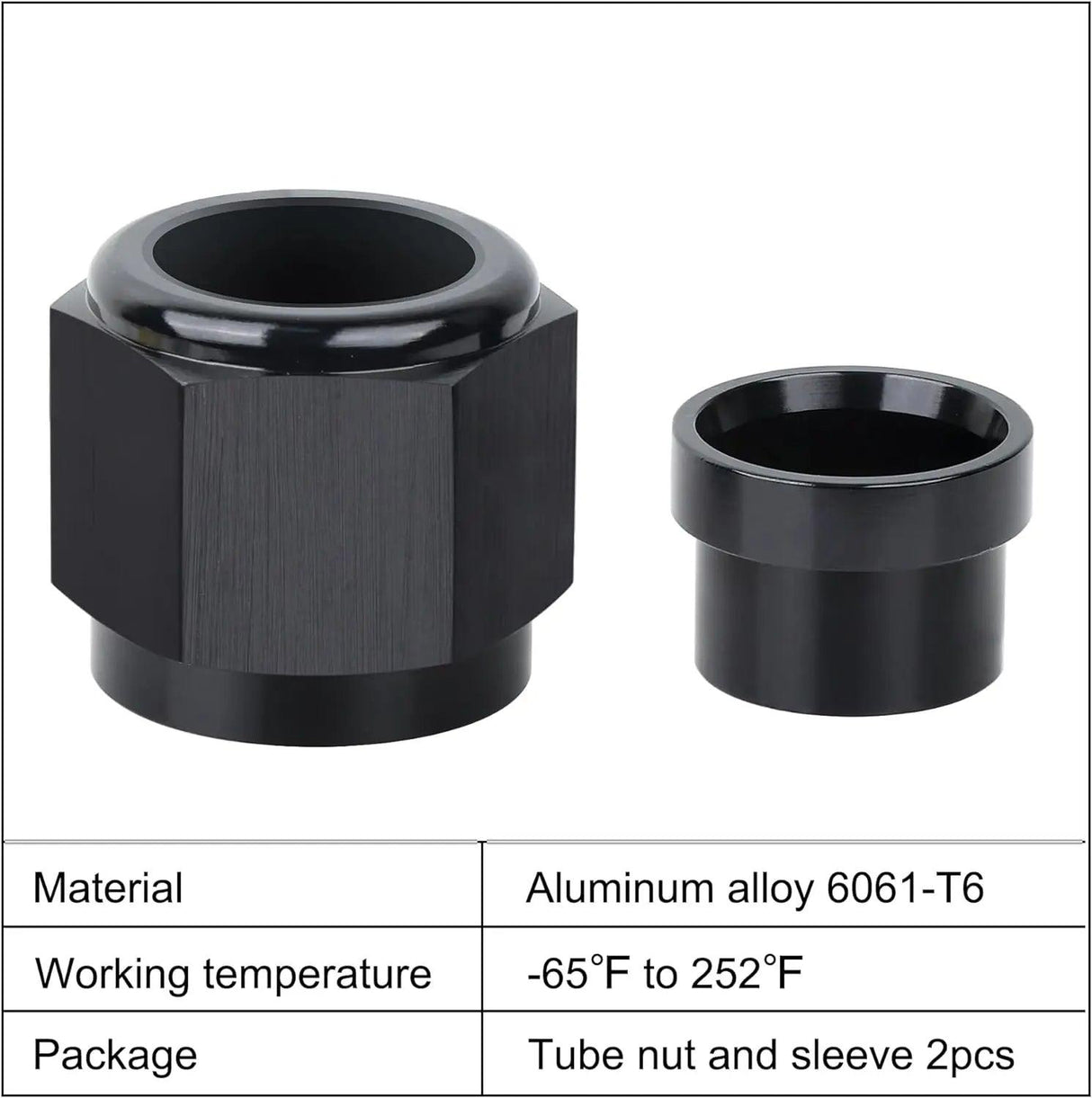 EVIL ENERGY AN Female Hardline Tube Nut & Sleeve Fitting For Alloy ...