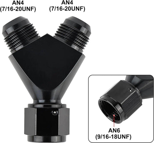 EVIL ENERGY AN Female to Male Y Block Swivel Adapter – 37° Flare, 1500 ...