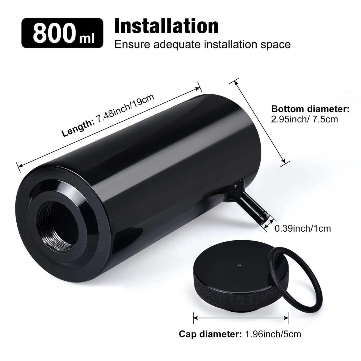 EVIl ENERGY Radiator Coolant Overflow Tank Kit Aluminum Universal 800ml ...