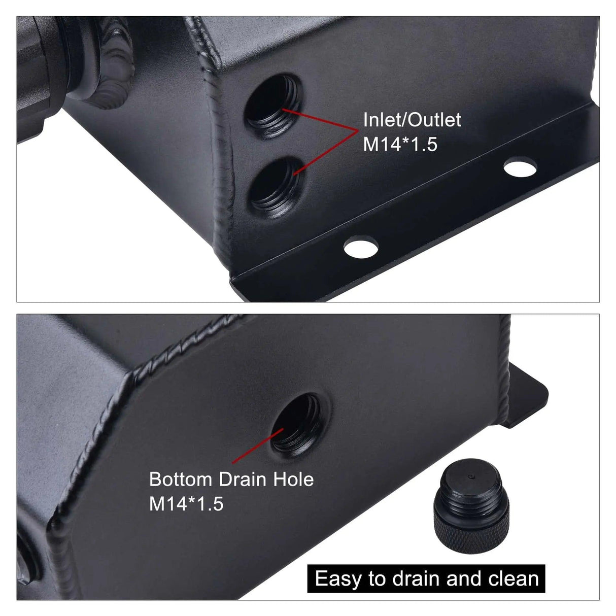 EVIL ENERGY Radiator Coolant Overflow Tank Universal Aluminum 1L/2L ...